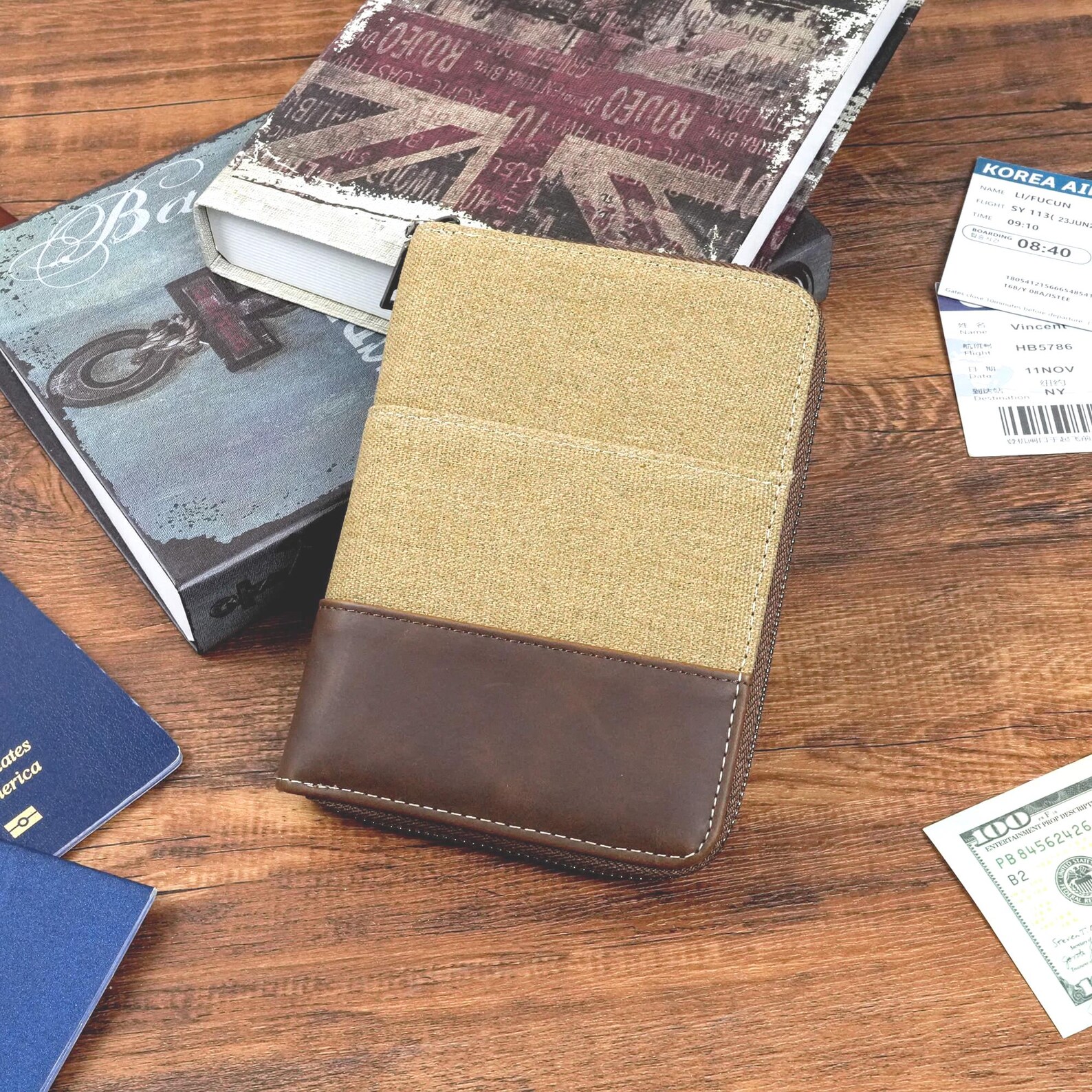 Personalized Leather Family Travel Wallet, 2 Passport Holder, RFID ...