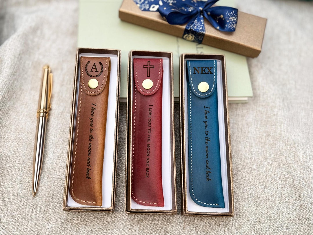 Personalized Leather Pen Holder, Pencil Pouch, Pencil Pouch, Pen Case ...