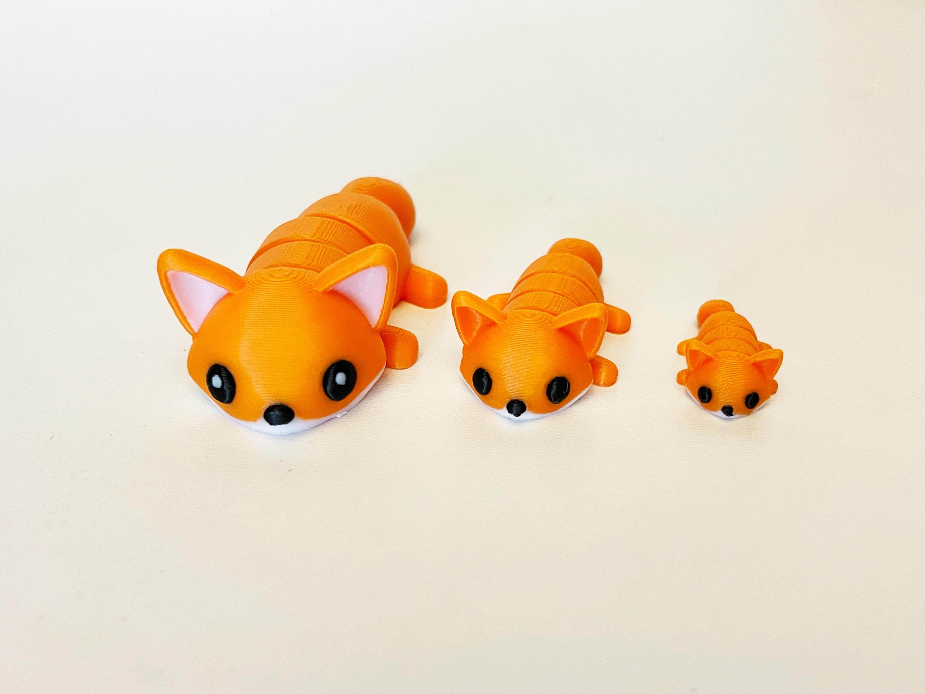 Bulk Articulated Fox Animals Fidget Toy 3 Sizes Sensory Stress-relief ...