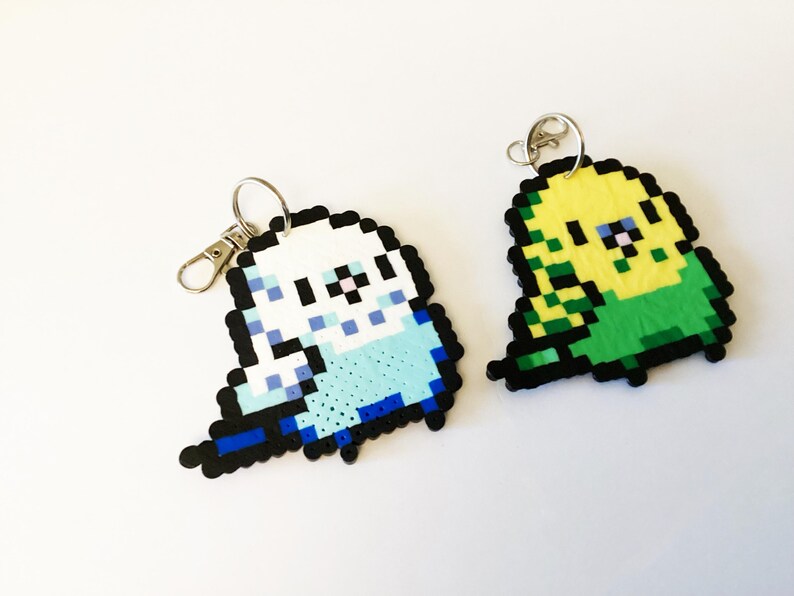 Budgie Perler Beads Keychain, Australian Parakeet Keychain, Birds Key ...