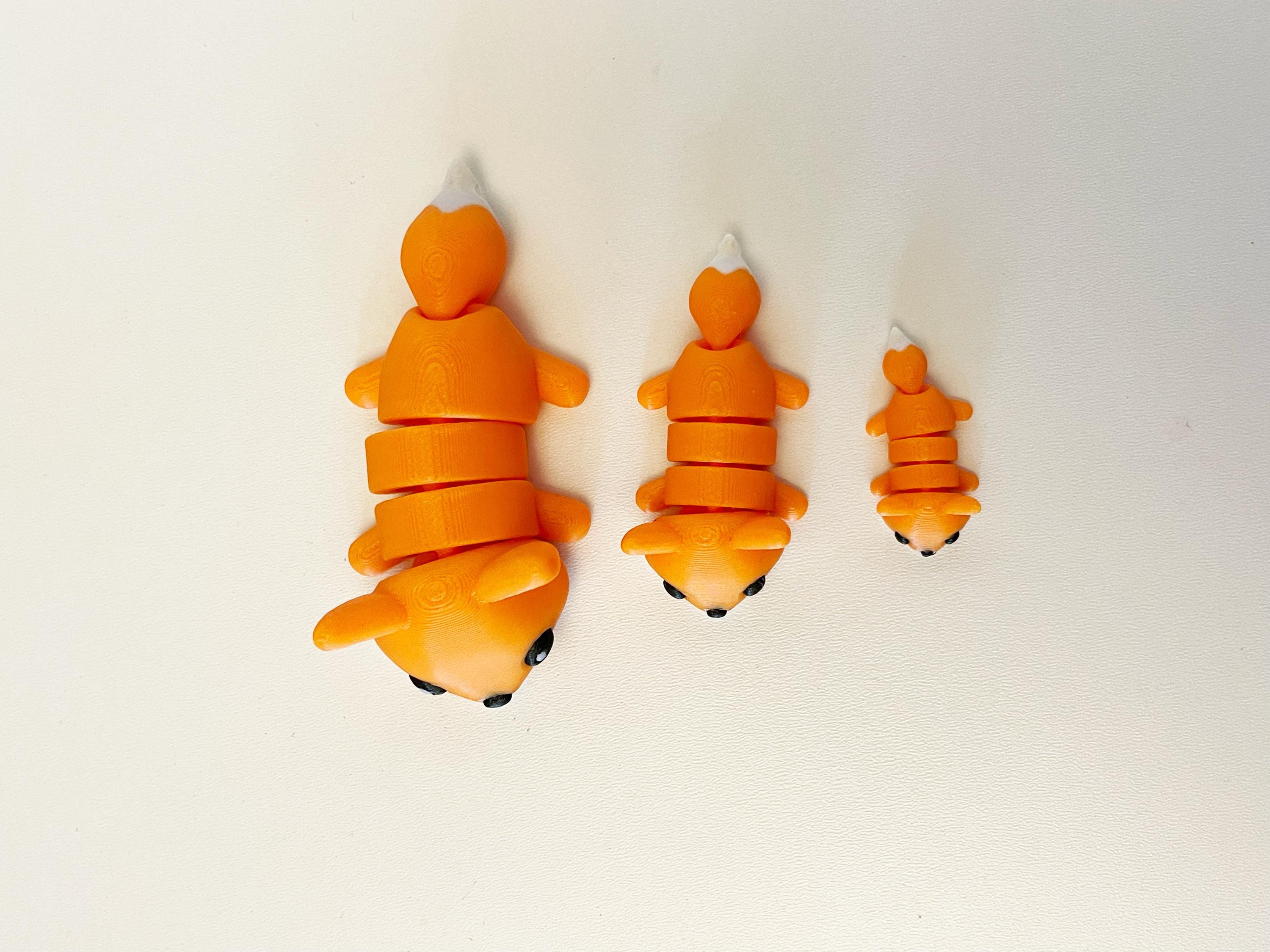 Bulk Articulated Fox Animals Fidget Toy 3 Sizes Sensory Stress-relief ...
