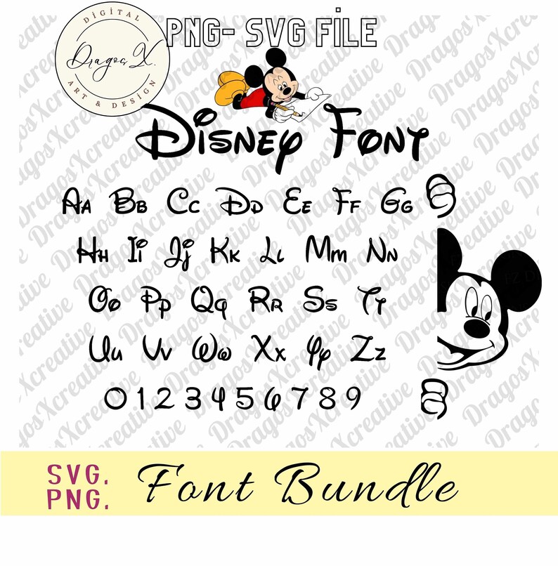 Mouse Alphabet SVG PNG, Mouse Font Svg, Mikey Letters PNG, Customizable ...