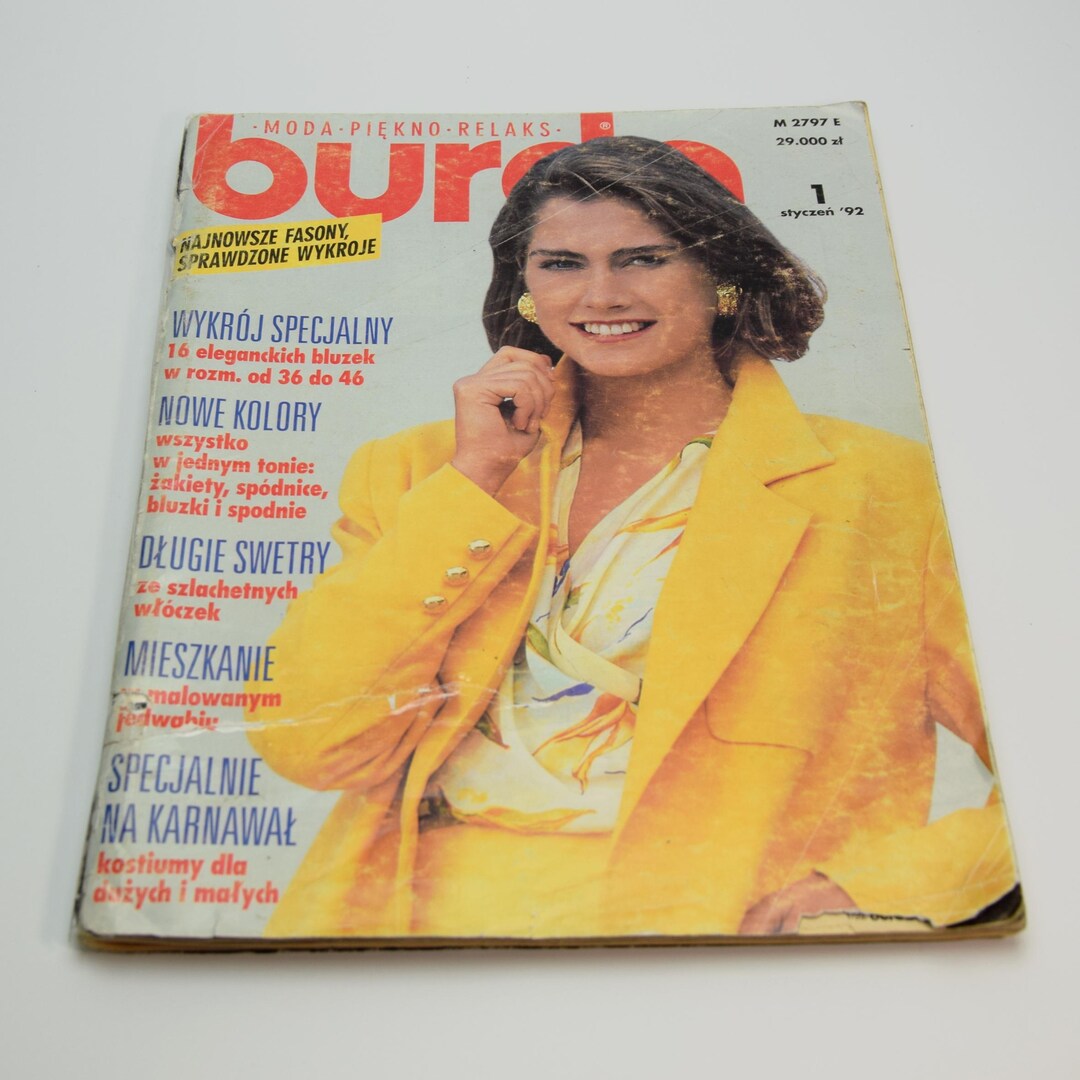 Vintage Burda Moden Magazine January 1992 With Sewing Pattern:carnival ...