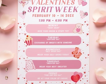 Cute Fall Spirit Week Editable Itinerary Schedule | Printable DIY ...