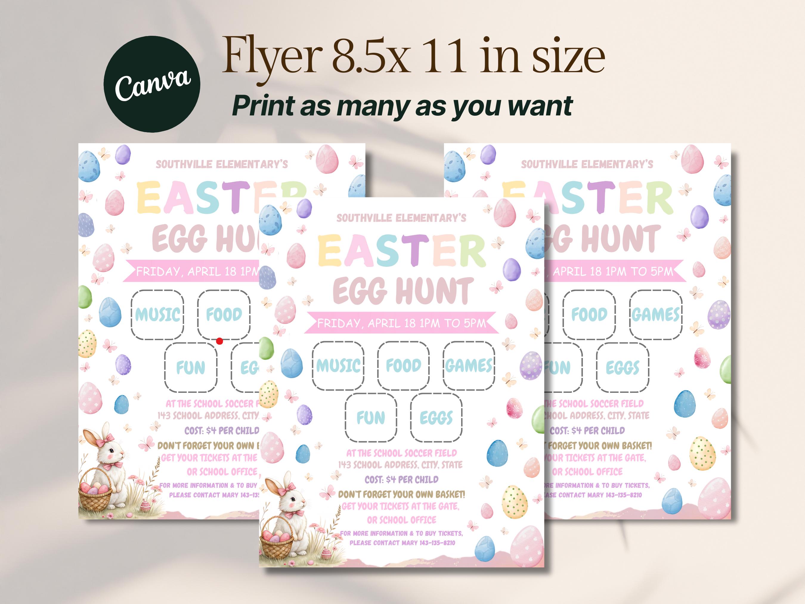 Editable Easter Egg Hunt Flyer Easter Egg Hunt Flyer Printable School ...