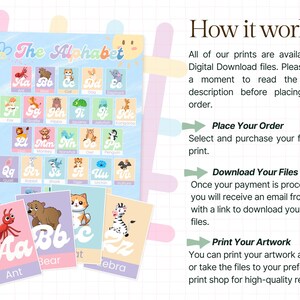 Pastel Alphabet Poster Classroom, Animal Alphabet Poster Nursery Room ...