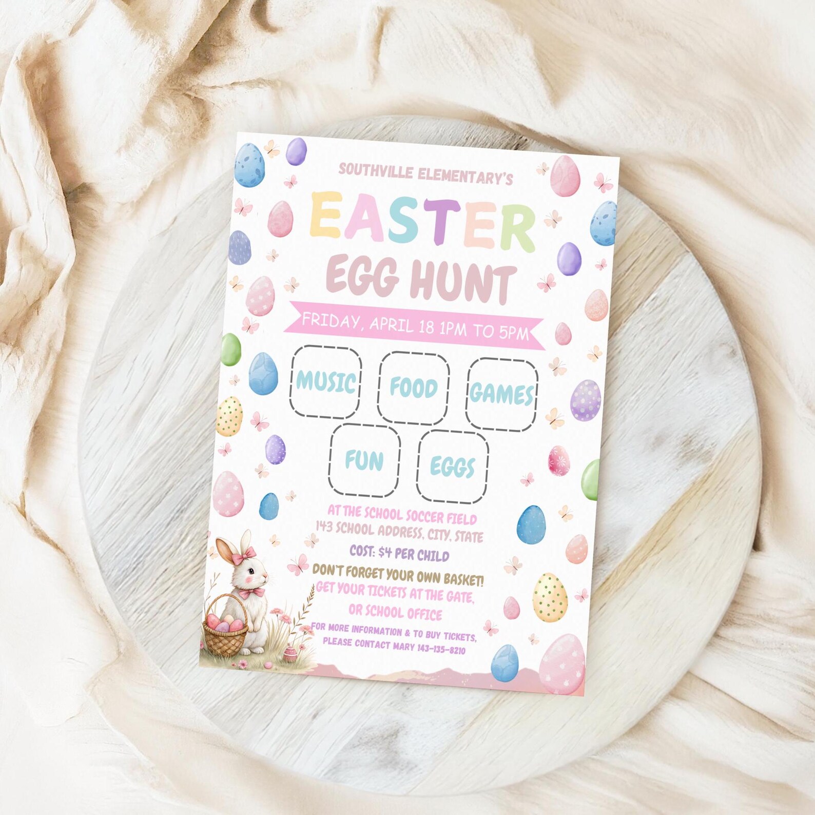 Editable Easter Egg Hunt Flyer Easter Egg Hunt Flyer Printable School ...