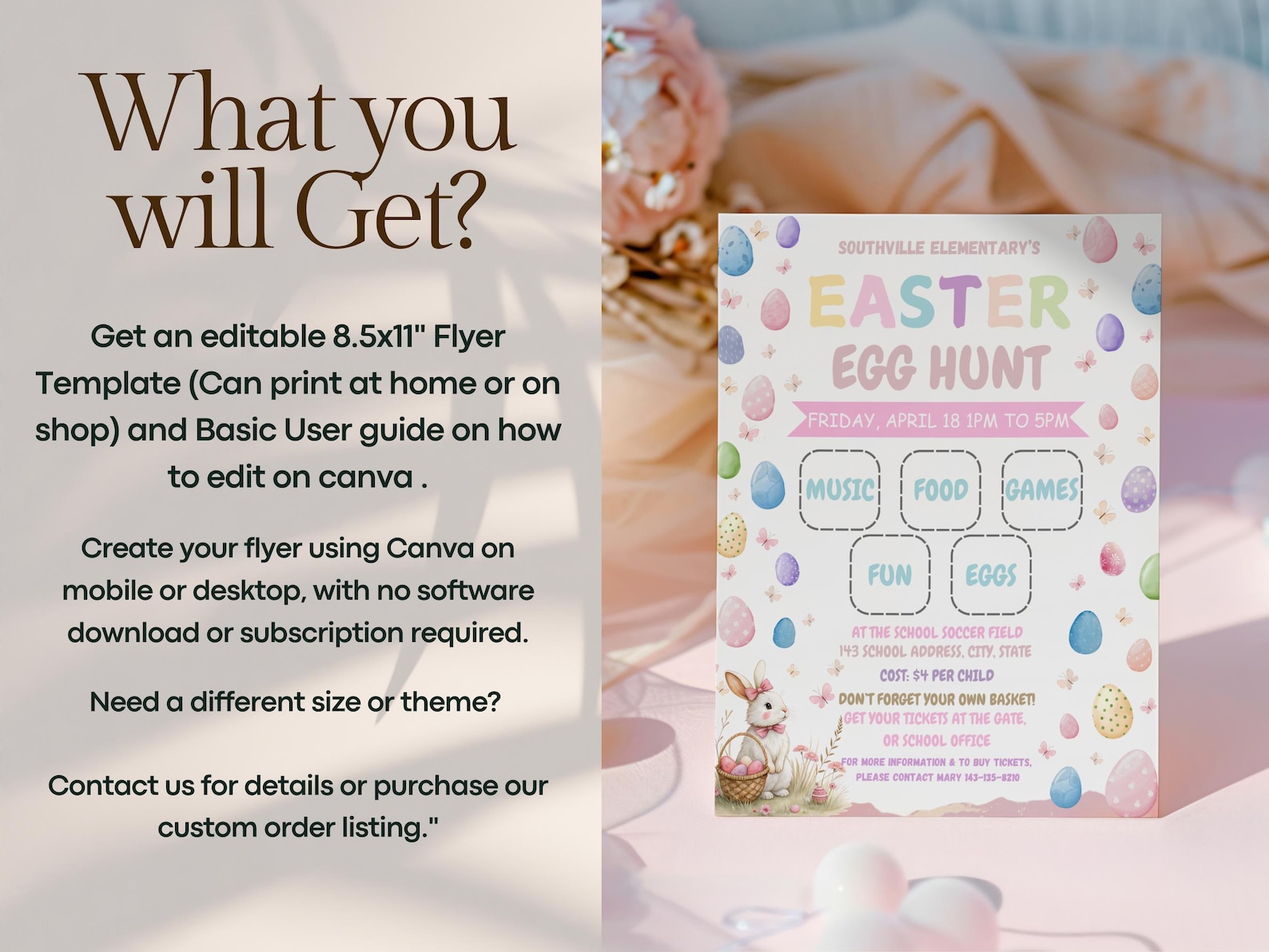 Editable Easter Egg Hunt Flyer Easter Egg Hunt Flyer Printable School ...