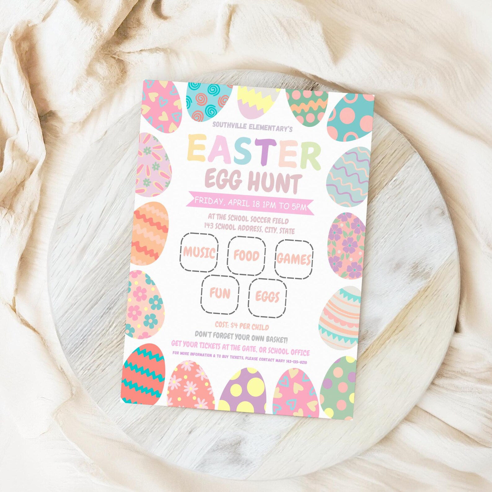 Easter Egg Hunt Flyer Template Editable School Easter Egg Hunt Flyer ...