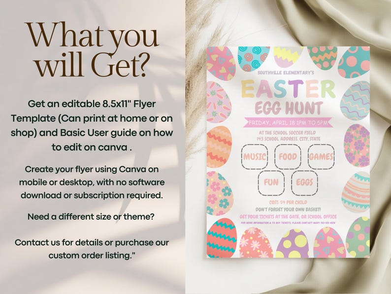 Easter Egg Hunt Flyer Template Editable School Easter Egg Hunt Flyer ...