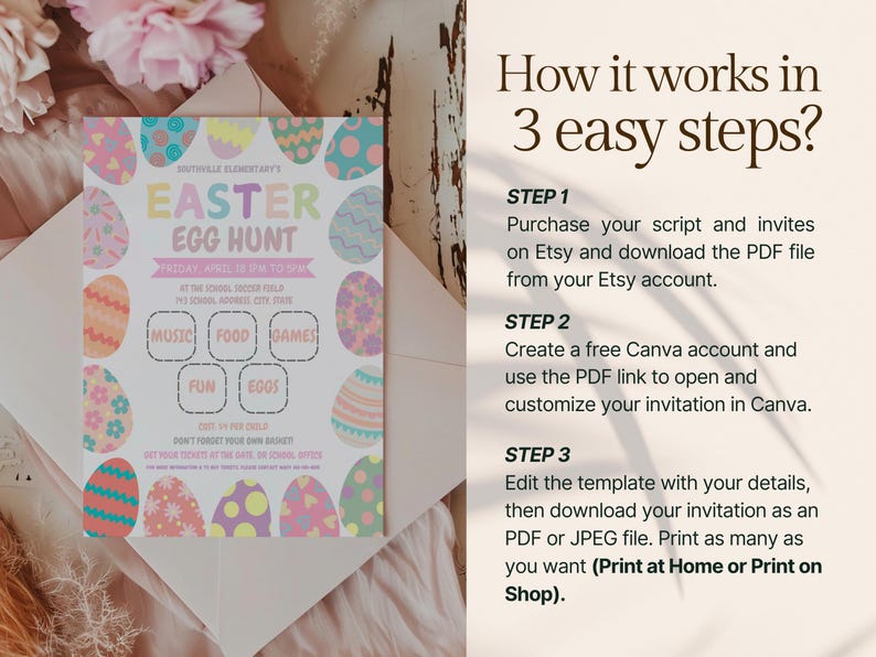 Easter Egg Hunt Flyer Template Editable School Easter Egg Hunt Flyer ...