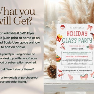 Editable Holiday Classroom Party Invitation Flyer Printable Christmas ...