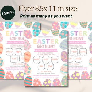 Easter Egg Hunt Flyer Template Editable School Easter Egg Hunt Flyer ...