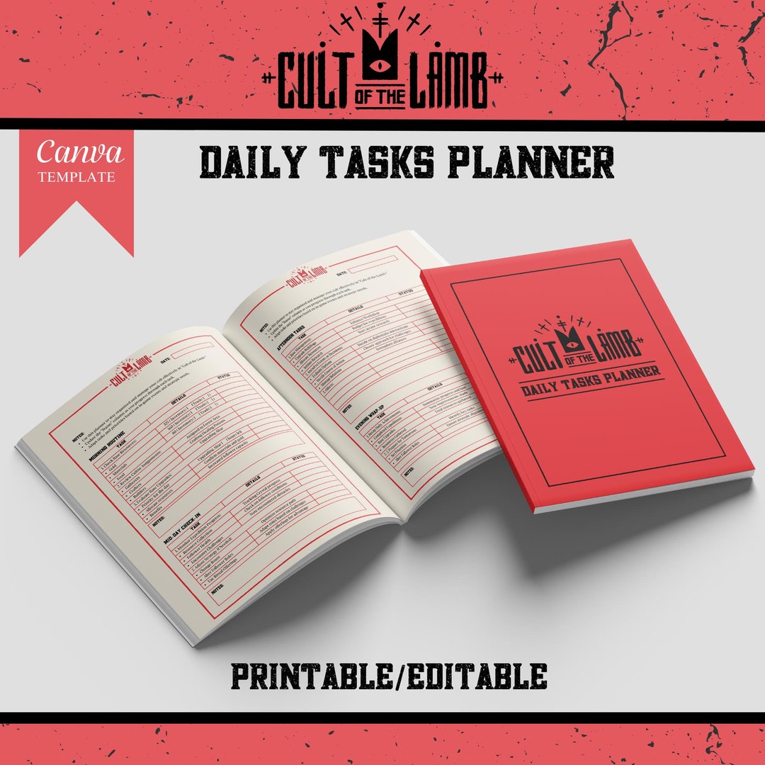 Cult of the Lamb Daily Task Planner , Printable and Editable Version ...