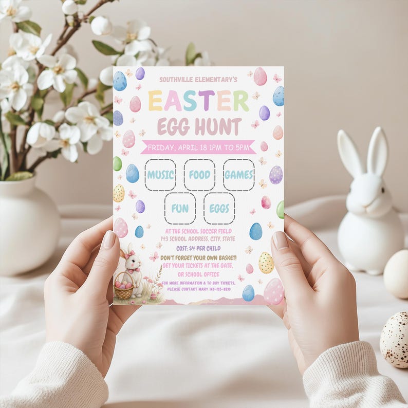 Editable Easter Egg Hunt Flyer Easter Egg Hunt Flyer Printable School ...