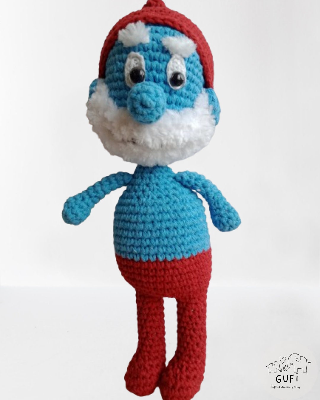 Papa Smurf, Smurfs,handmade Toy, Sleep Friends, Cotton Crochet Baby ...