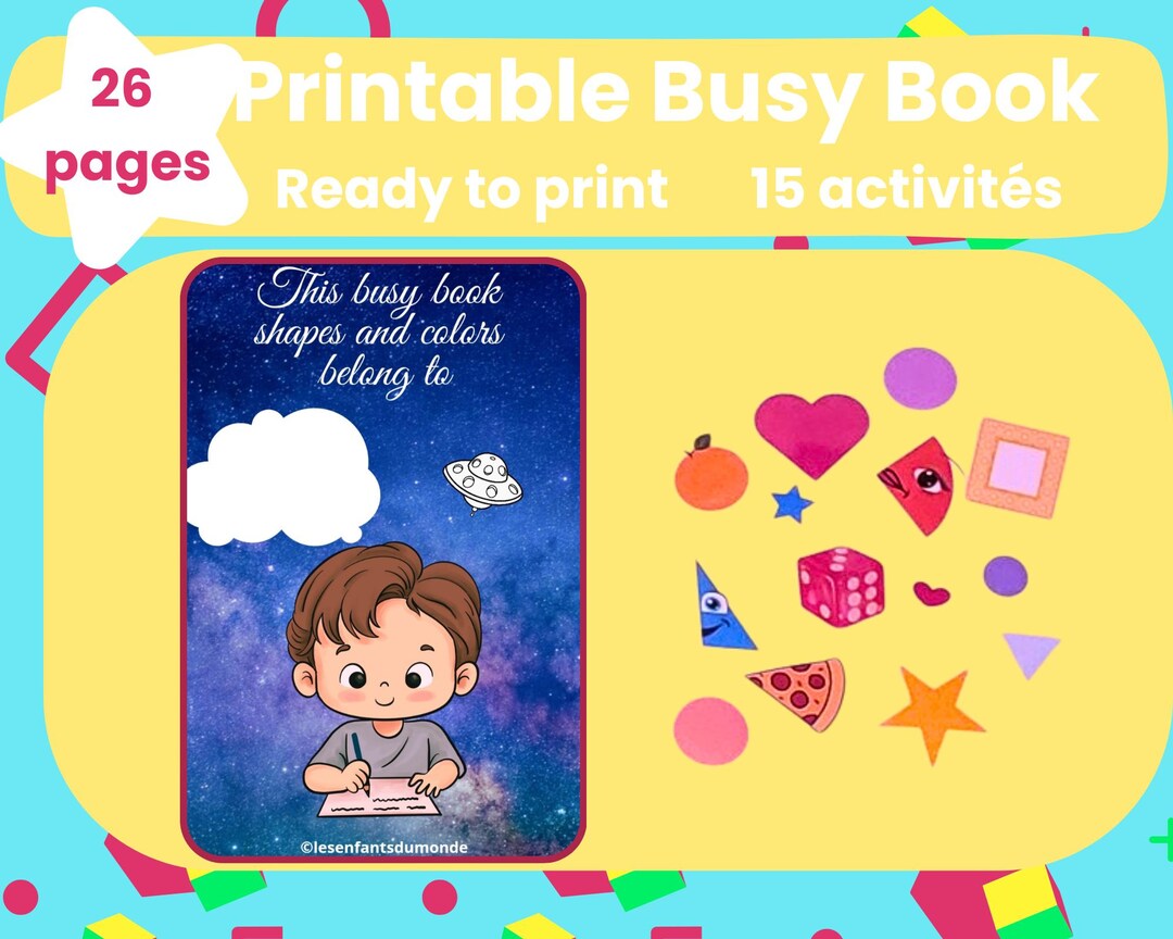 Busy Book Colors and Shapes, Toddler Busy Book, Learning Book, Activity ...