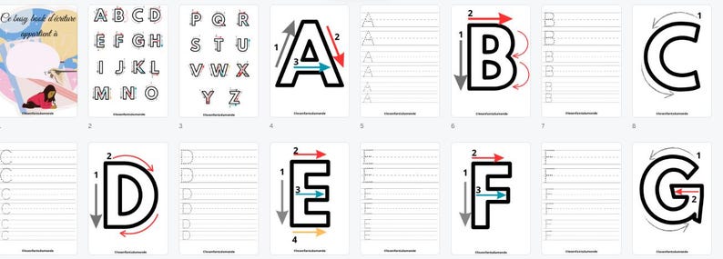 Cursive Alphabet and Stick Writing Notebook - Etsy