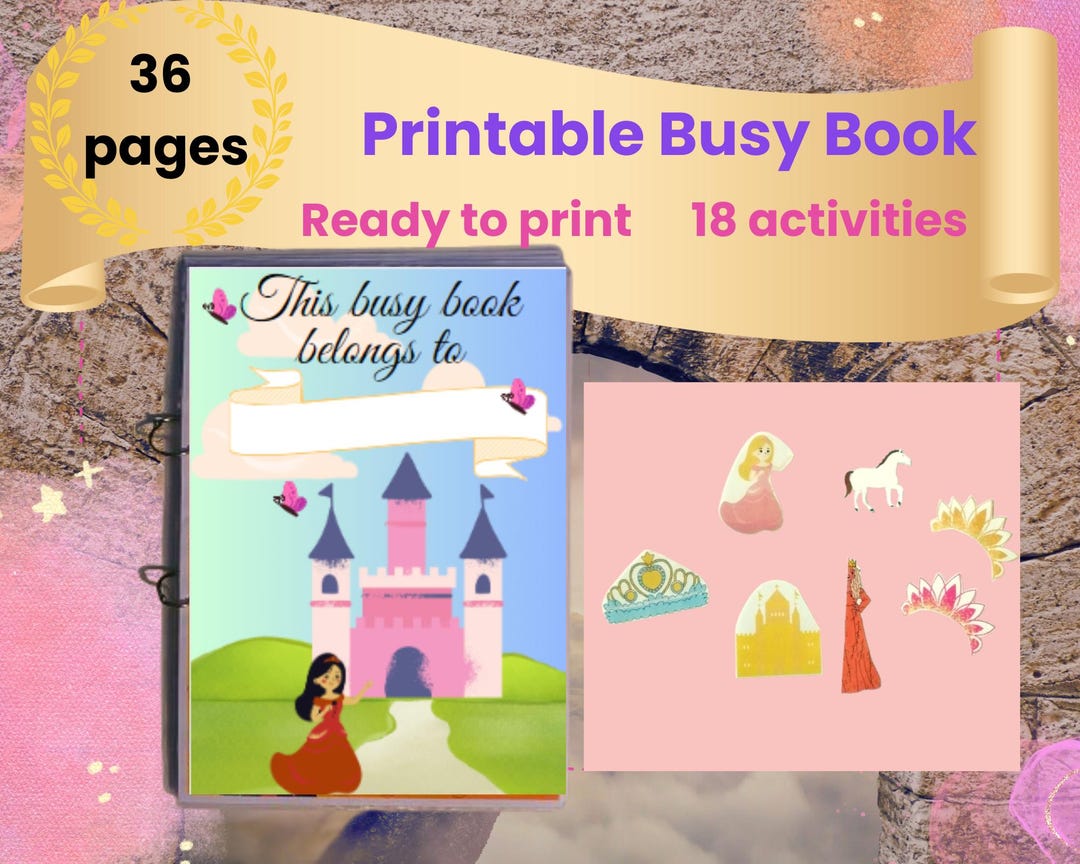 Busy Book Printable Princess, Learning Book, Toddler Busy Book ...