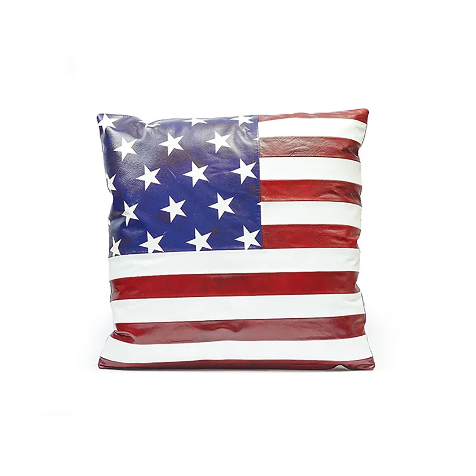 USA Flag Leather Cushion Cover Set: American Sublimation Print Pillow ...