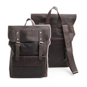 Dark Brown Vintage Leather Backpack, Customized Handmade Backpack ...