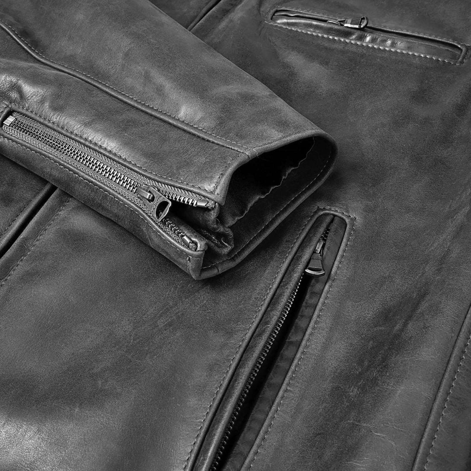 Schott Cafe Racer Leather Jacket: Black Cowhide Motorcycle Coat - Etsy