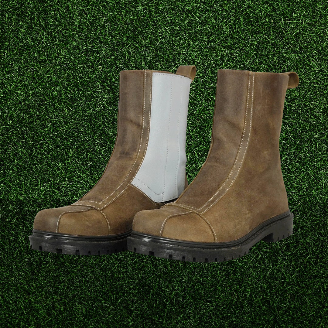 Handmade Customized Leather Boots, Leather Cosplay Shoes, Mandalorian ...