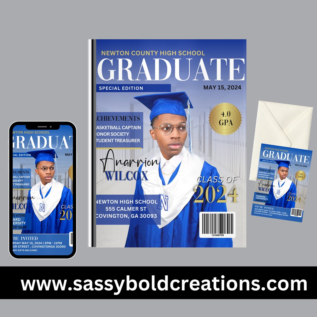 Editable Graduate Invitation - Etsy