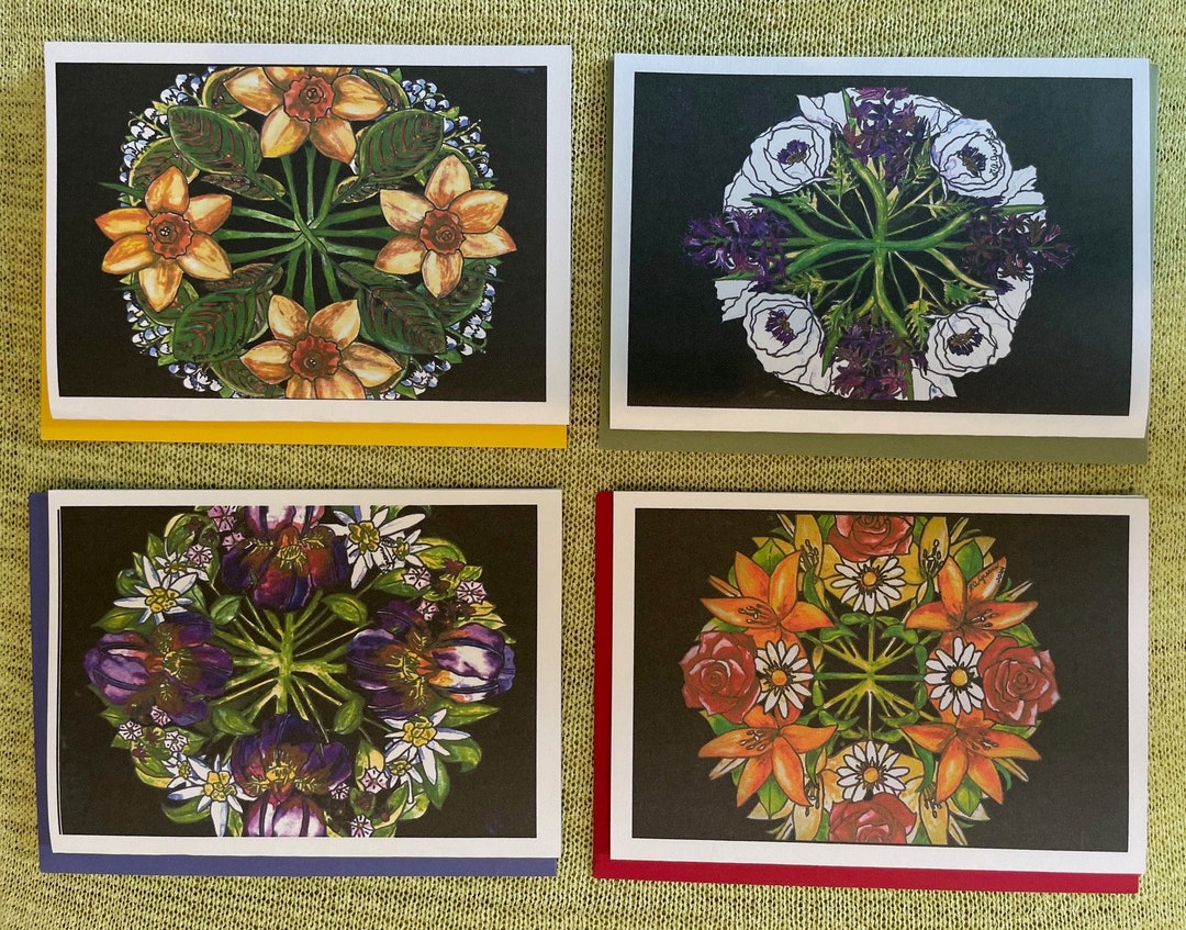 Language of Flowers Kaleidoscope Note Cards Cards Are 5 X 7, 8 Cards in ...