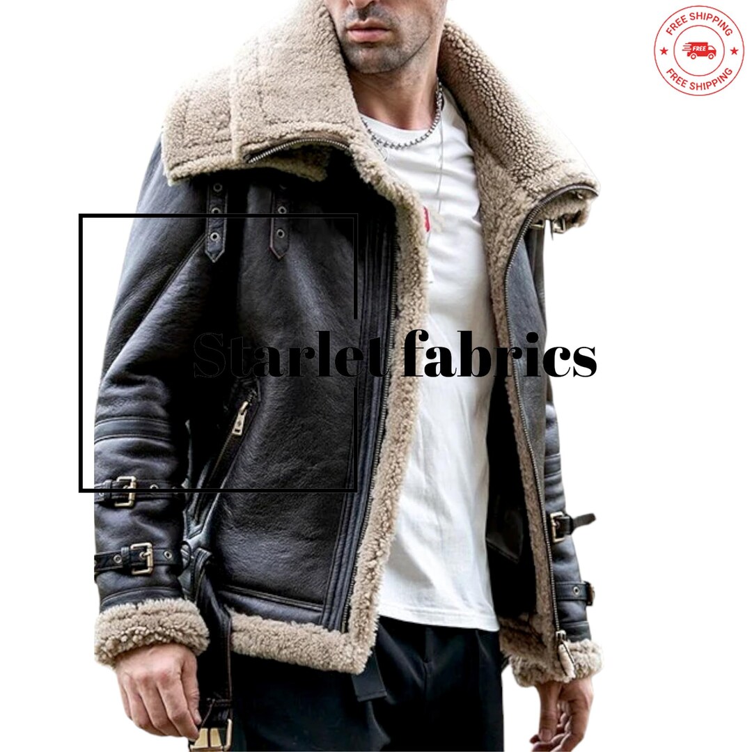 Men's Handmade Brown Aviator Bomber Pilot Flying Jacket | Style B3 RAF ...