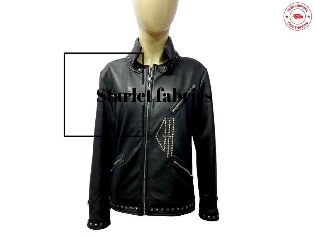 Women's Black Leather Spiked Punk Jacket | Rock Studded Steam Punk ...