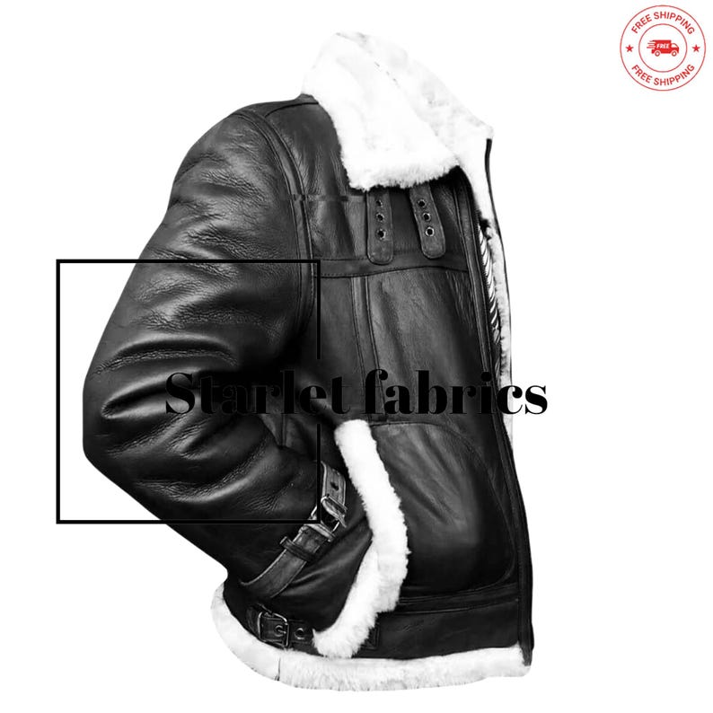 Handmade B3 Military Pilot RAF Jacket Coat | Sheepskin Shearling Flying ...