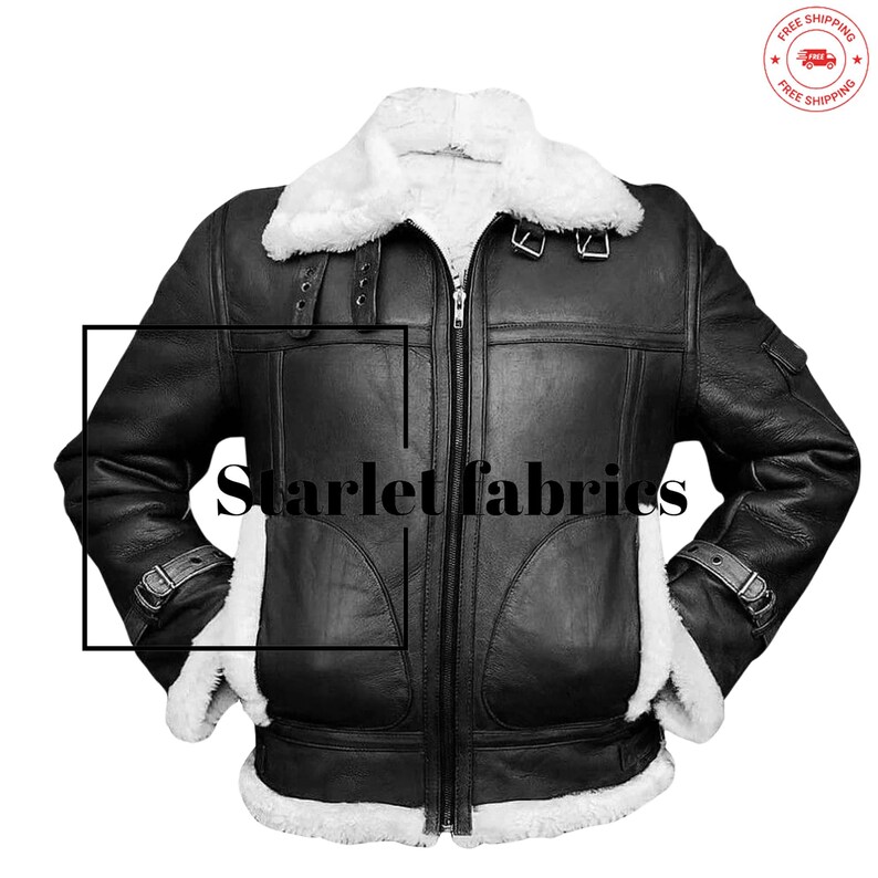 Handmade B3 Military Pilot RAF Jacket Coat | Sheepskin Shearling Flying ...
