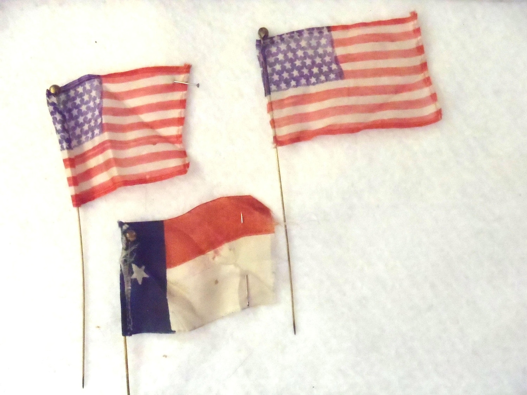 Antique American and Texas Flags Small - Etsy