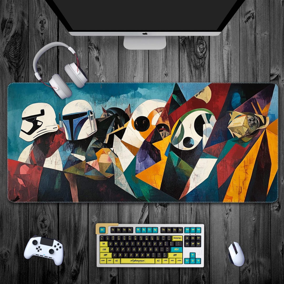 White Trooper on Picasso's Painting Gaming Mouse Pad,cool Desk Pad ...