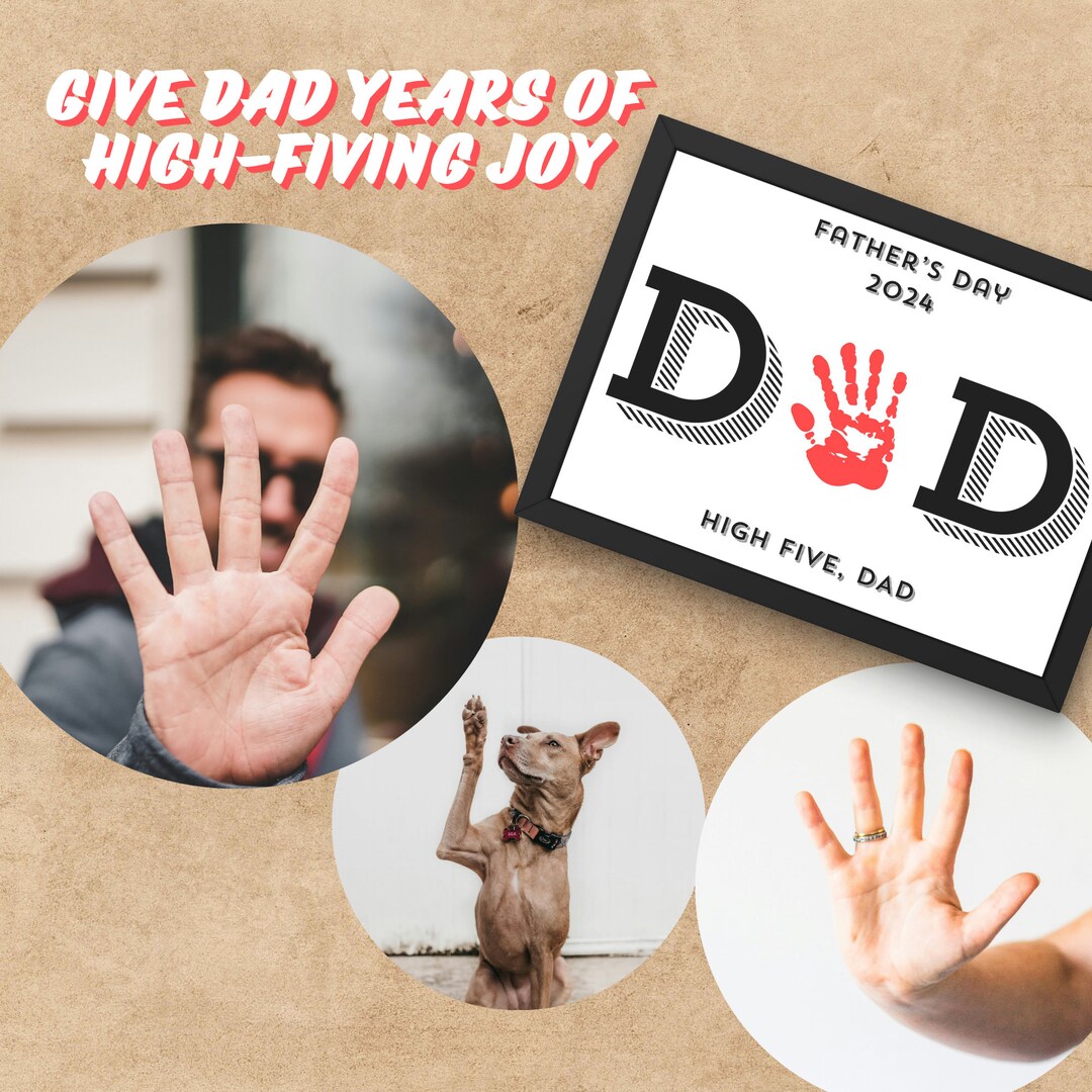 Funny Father's Day Handprint Art, Custom Gift for Dad, Craft Printable ...
