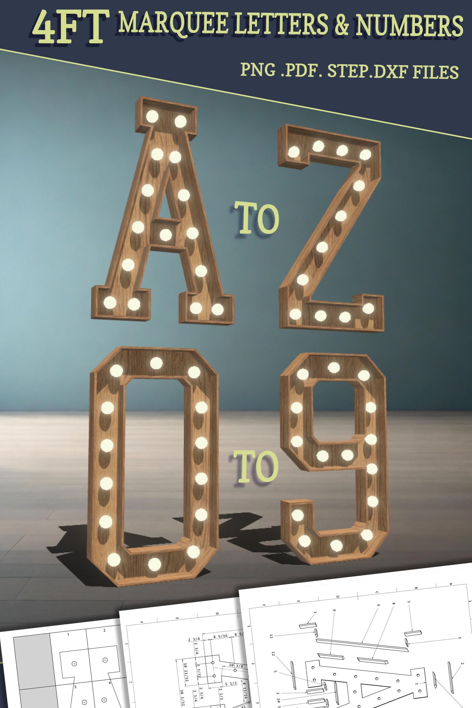 4ft DIY Marquee Plans, Letters and Numbers A-Z & 0-9. Light up Letter ...