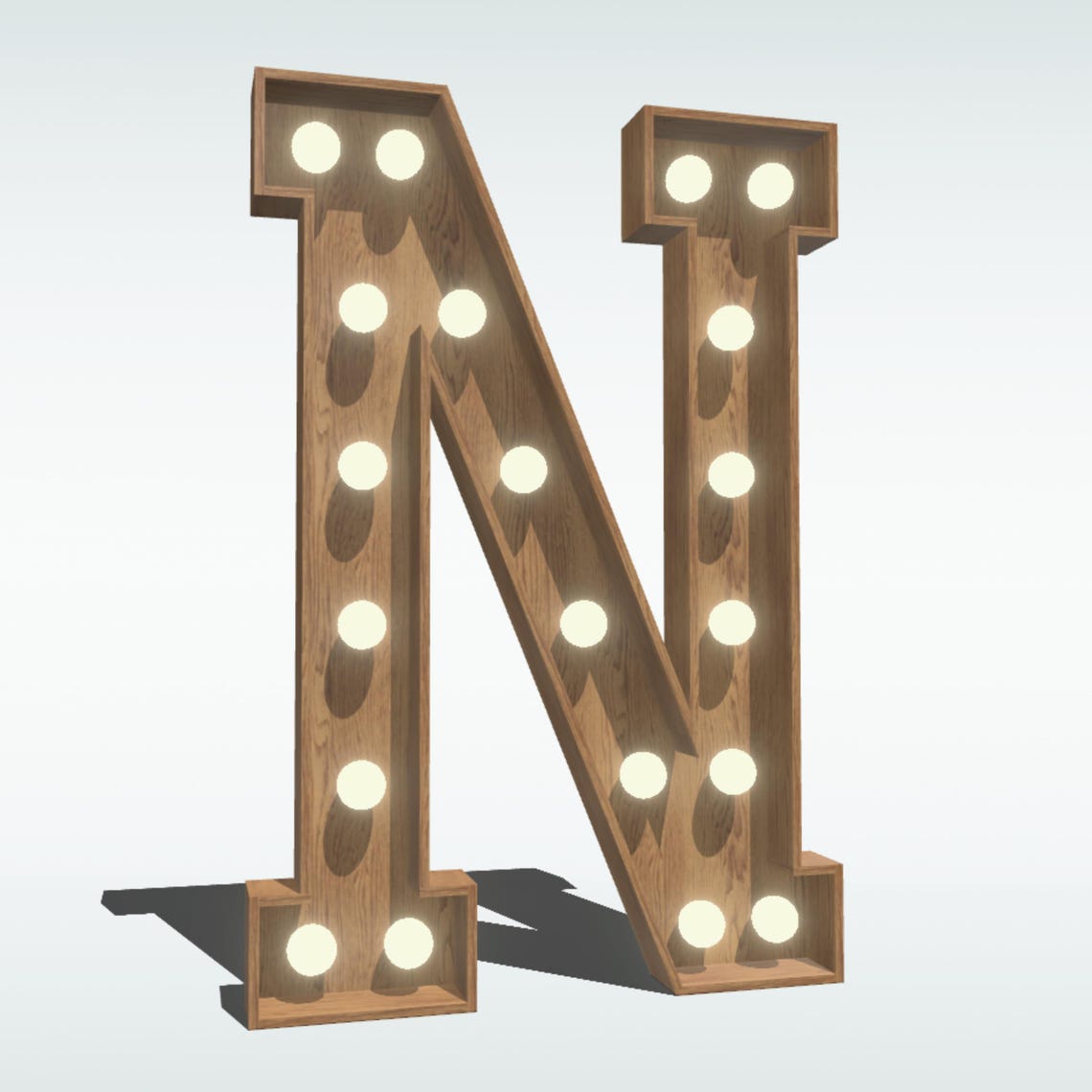 4ft DIY Marquee Plans, Letter N. Light up Letter Blueprints, Mosaic ...