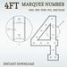 4ft DIY Marquee Plans, Number 4. Light up Number Blueprints, Mosaic ...