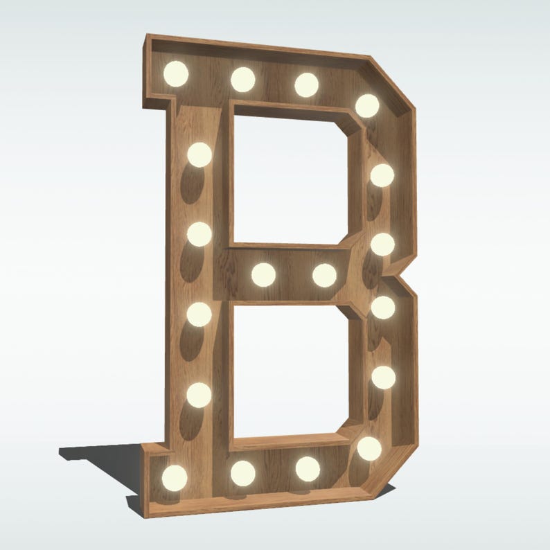 4ft DIY Marquee Plans, Letter B. Light up Letter Blueprints, Mosaic ...