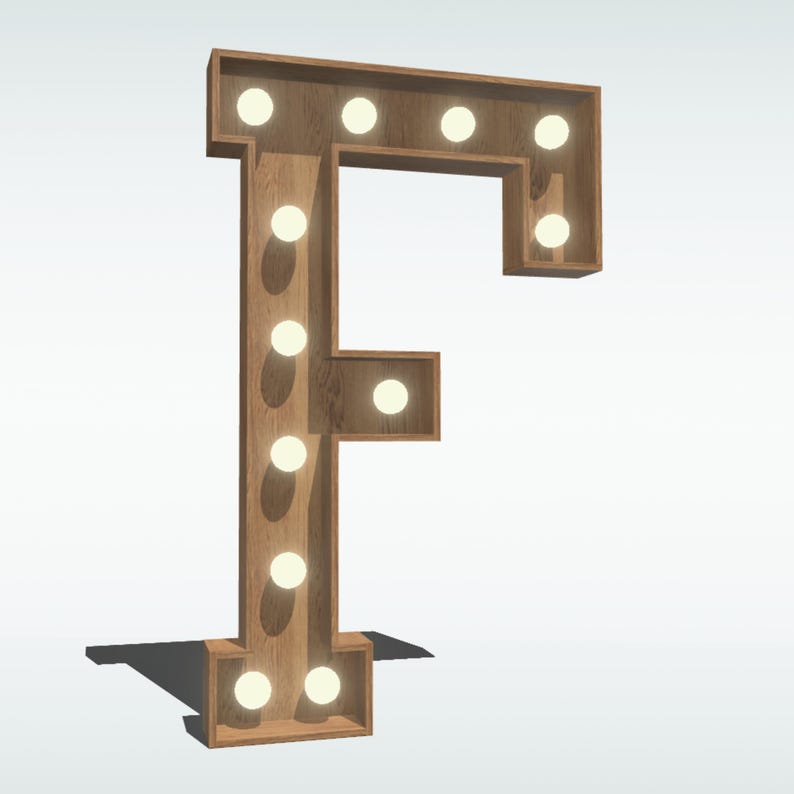 4ft DIY Marquee Plans, Letter F. Light up Letter Blueprints, Mosaic ...