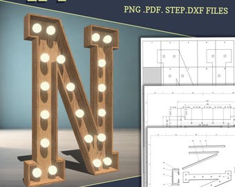 4ft DIY Marquee Plans, Letter A. Light up Letter Blueprints, Mosaic ...