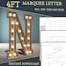 4ft DIY Marquee Plans, Letter N. Light up Letter Blueprints, Mosaic ...