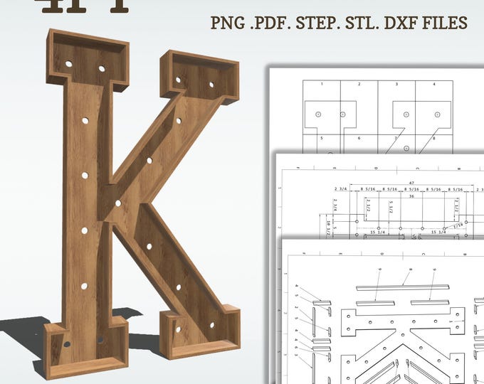 4ft - Mr & Mrs Marquee Letter Blueprint Template - Construction Plans ...