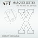 4ft DIY Marquee Plans, Letter X. Light up Letter Blueprints, Mosaic ...