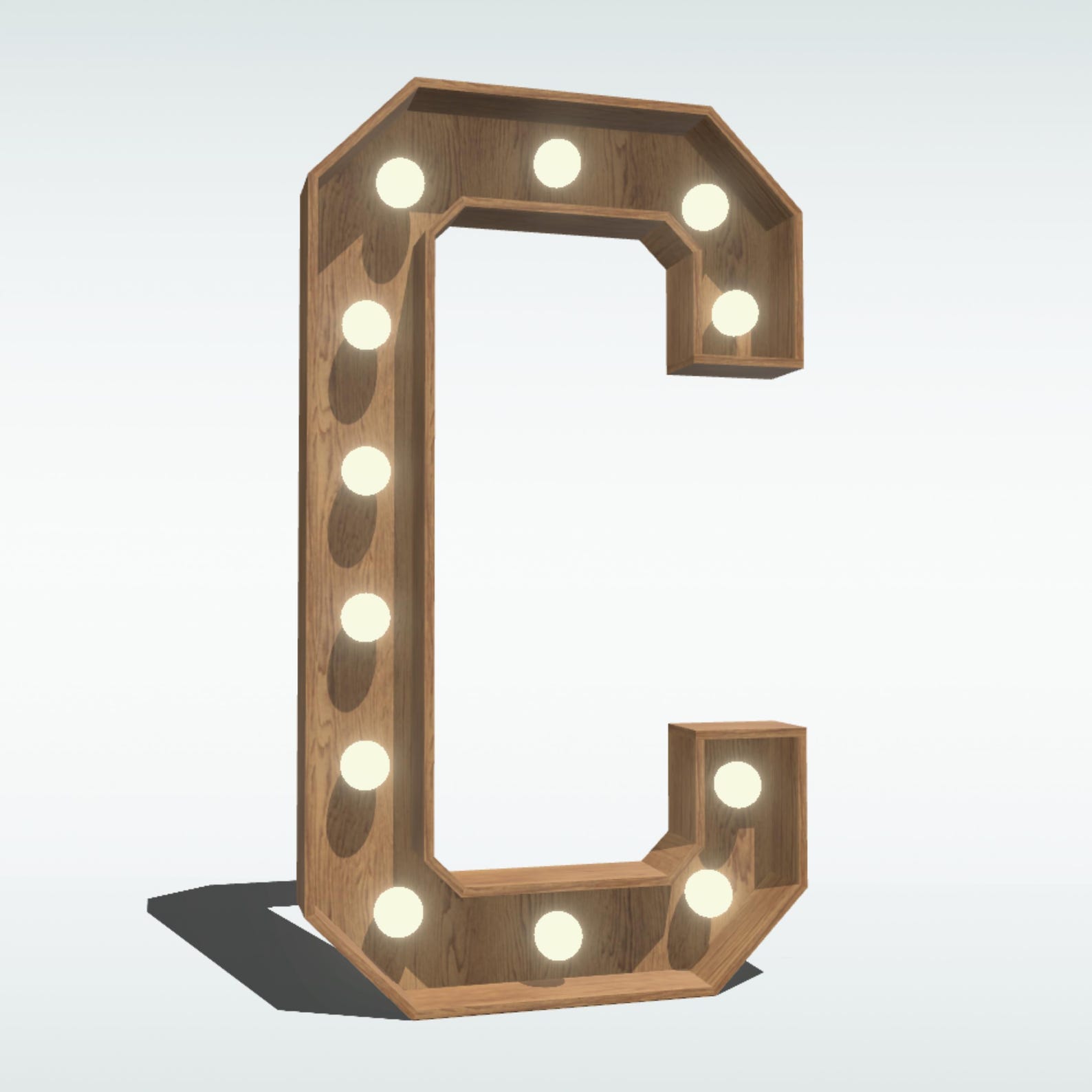 4ft DIY Marquee Plans, Letter C. Light up Letter Blueprints, Mosaic ...