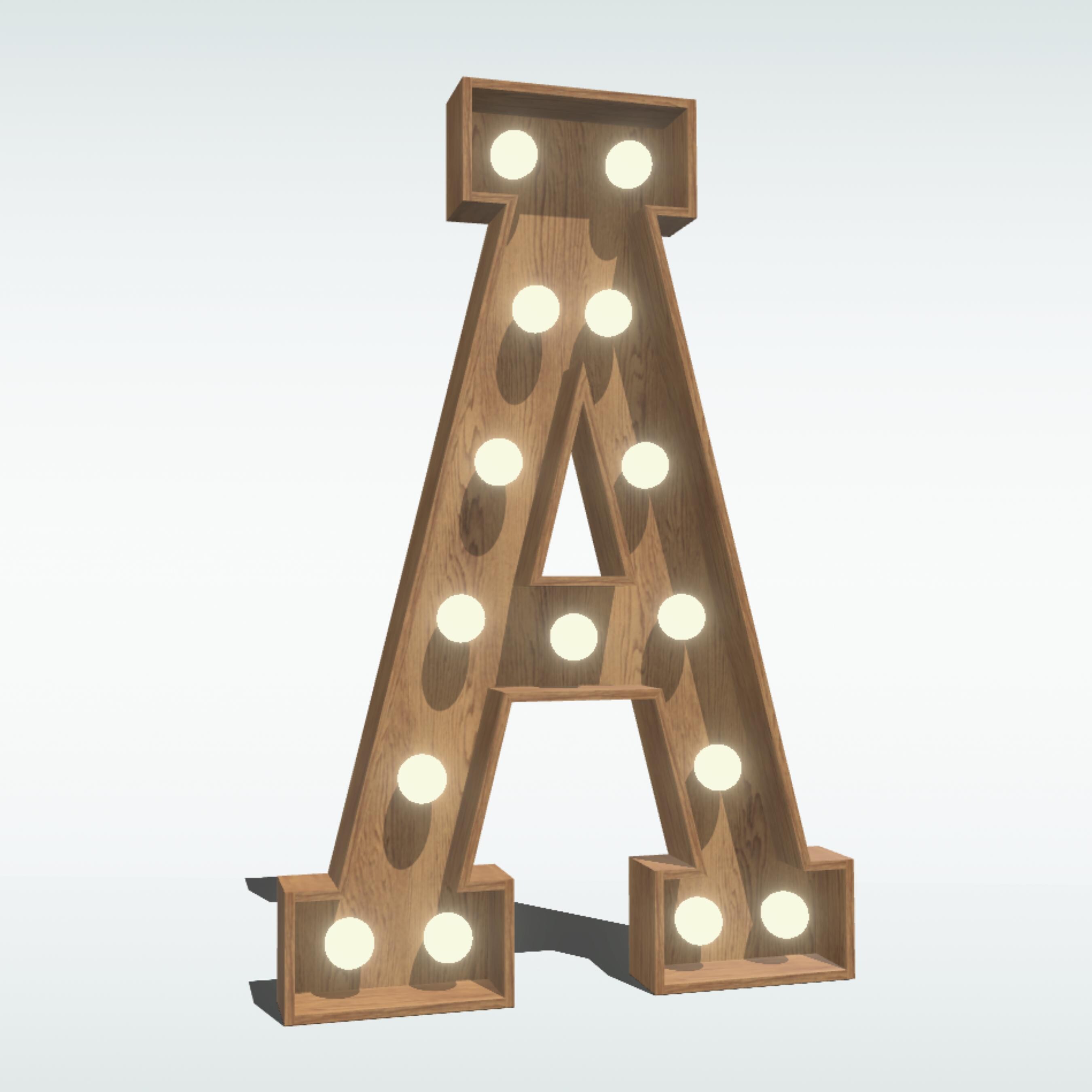 4ft DIY Marquee Plans, Letter A. Light up Letter Blueprints, Mosaic ...