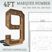 4ft DIY Marquee Plans, Number 9. Light up Number Blueprints, Mosaic ...