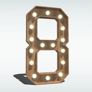 4ft DIY Marquee Plans, Number 8. Light up Number Blueprints, Mosaic ...