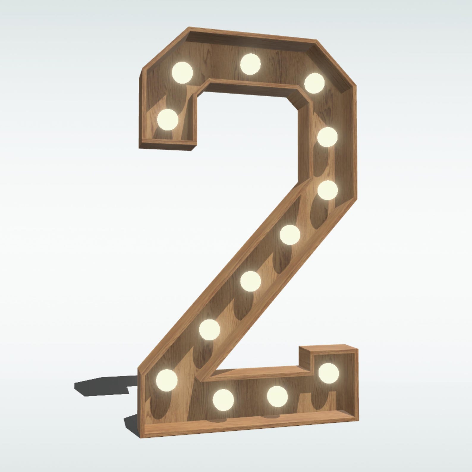 4ft DIY Marquee Plans, Number 2. Light up Number Blueprints, Mosaic ...